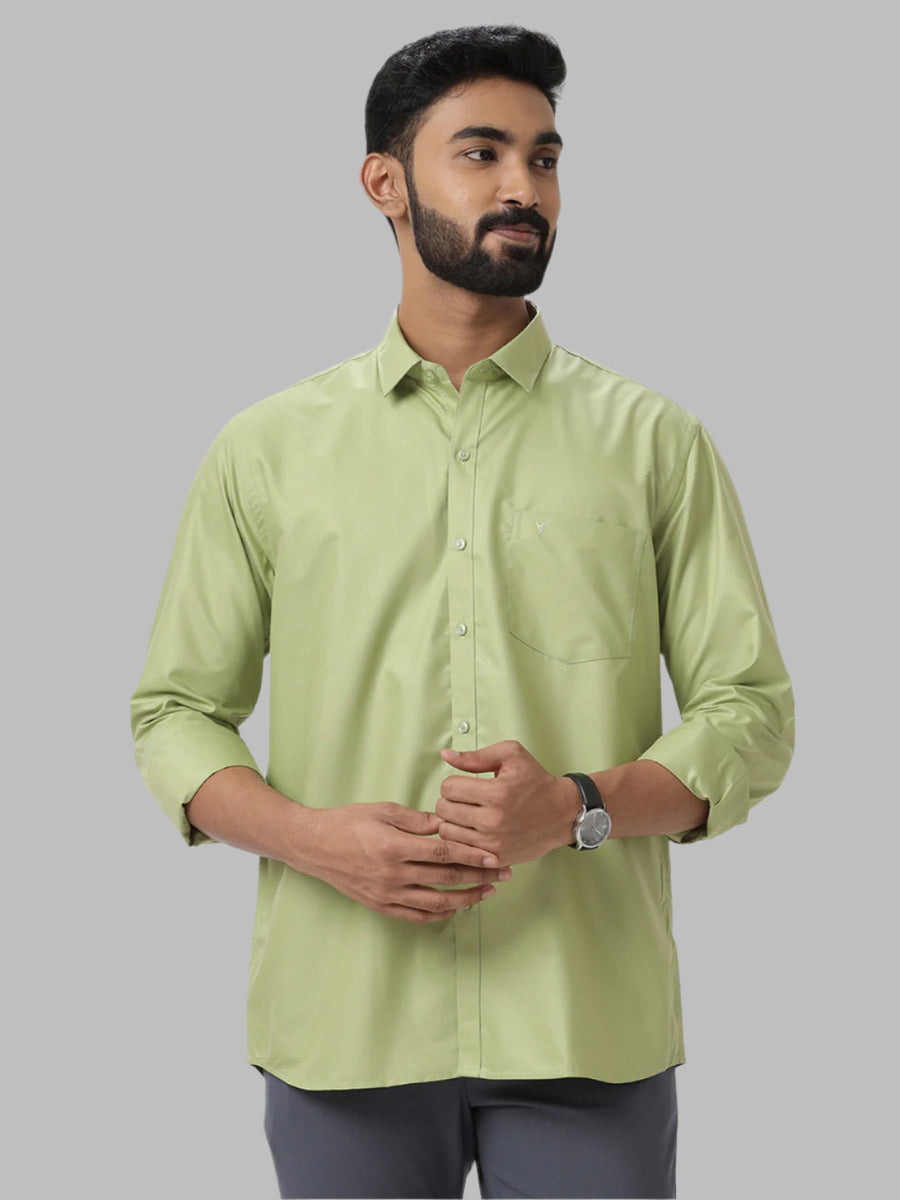 Men Satin Full Sleeves Shirt Green Maverik VI9 – Viveagham